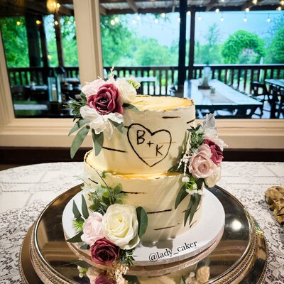 Wedding Cake Toppers With Flowers, Set of 3 Blush Cake Toppers, Pink ...