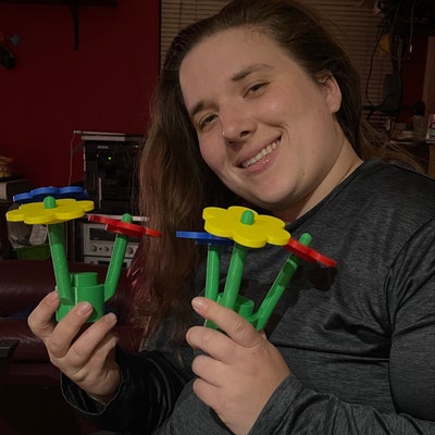 4-piece Jumbo Brick Flowers 3d Printed With Eco-friendly Biodegradable ...