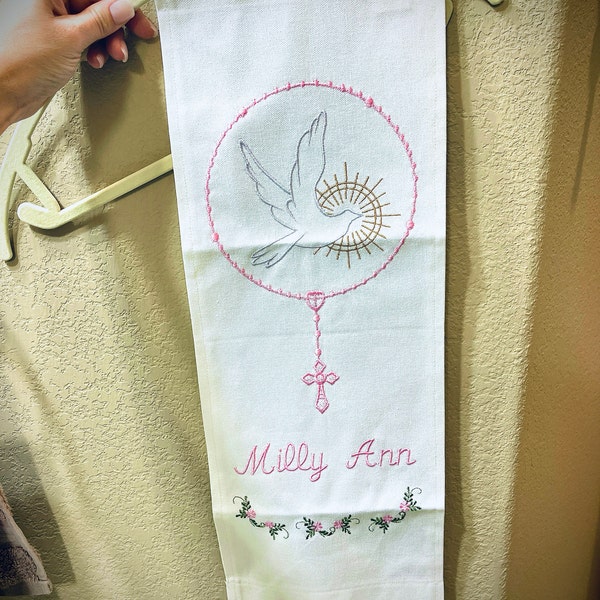 Personalized First Communion Banner With Embroidered Chalice With Host ...