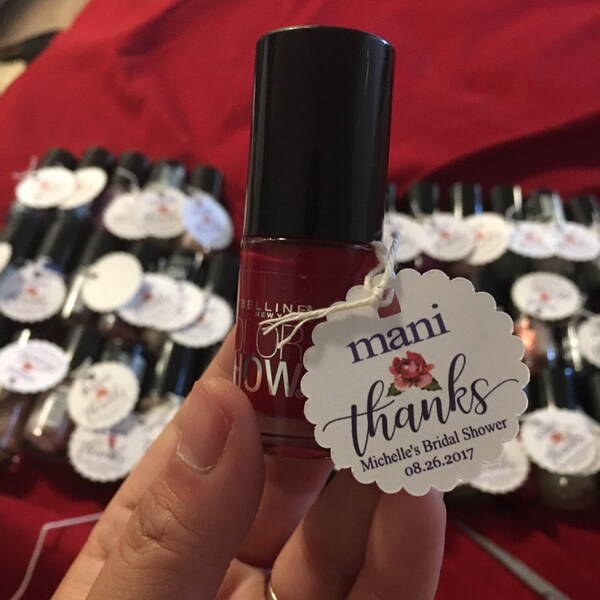 Mani Favor Tags, Mani Thanks, Nail Polish Gift Tags, Thank You Favor ...
