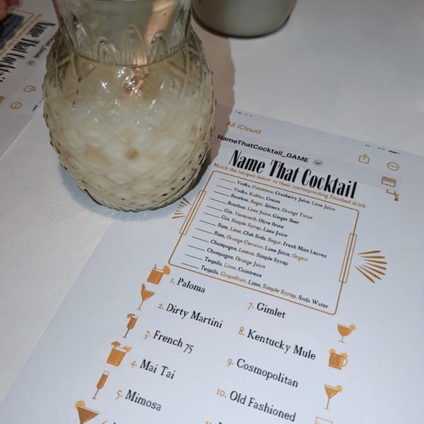 Name That Cocktail | Adult Party Game | Icebreaker | Fun Party Game ...