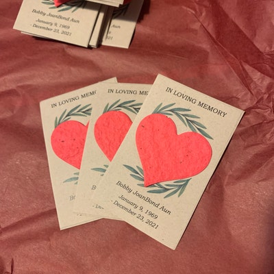 Flower Seed Paper Memorial Cards in Loving Memory Plantable - Etsy