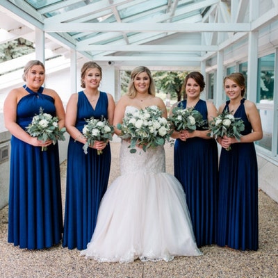 Bridesmaid Dress, Navy Infinity Dress Convertible Dress, Navy Blue Maxi ...