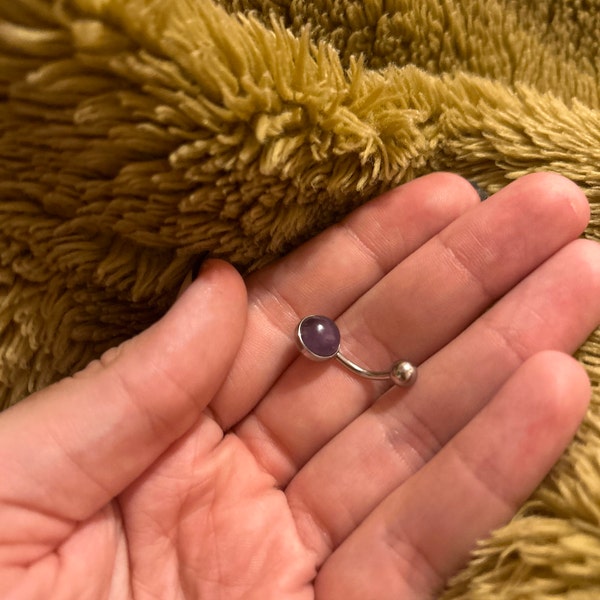African Jade or Amethyst Belly / Navel Bar | Surgical Steel PVD Gold - Etsy