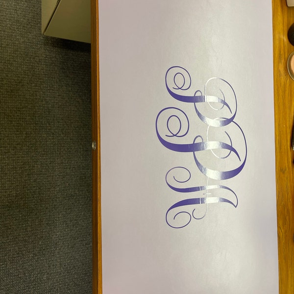 Vine Monogram Vinyl Car Decal Sticker | Monogram Window Sticker ...