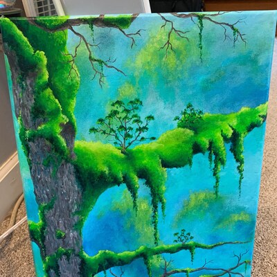 OOAK Deep Green Hand Painted Watercolor Bookmark Rustic Vintage Style ...