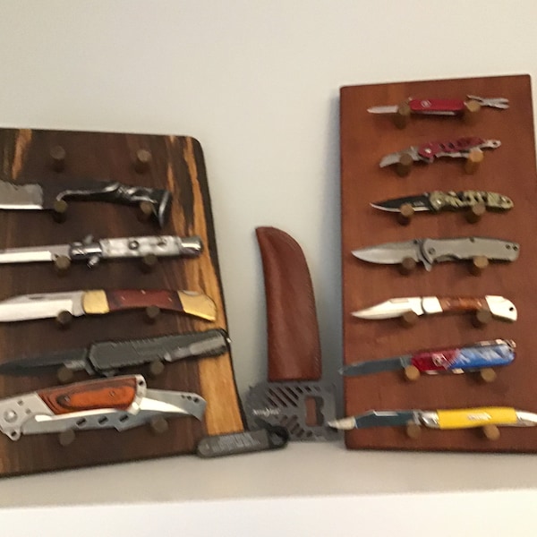 Knife Display Wood,knife Holder,knife Display Handmade,pocket Knife ...