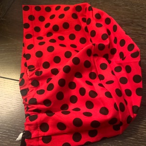 Satin Lined European Red Polka Dot Surgical Scrub Hat - Etsy