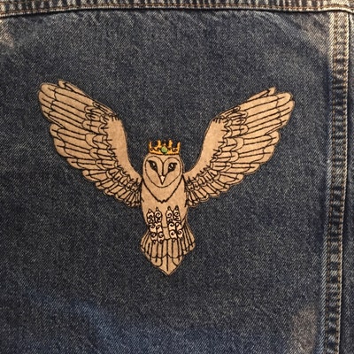 FELT Rampant Owl Heraldic Heraldry Iron on or Sew on Patch Medieval ...