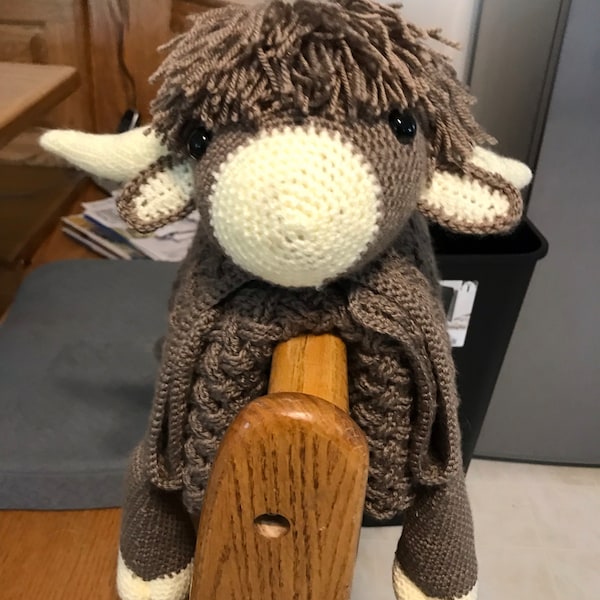 3in1 Highland Cow Folding Baby Blanket Crochet Pattern Scottish Cow ...