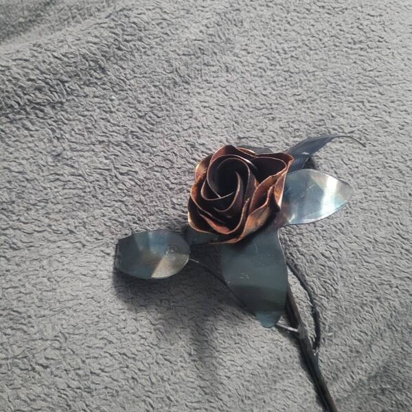 Hand Forged Copper Rose, Valentines Day Gift, Mother's Day Gift, Father ...