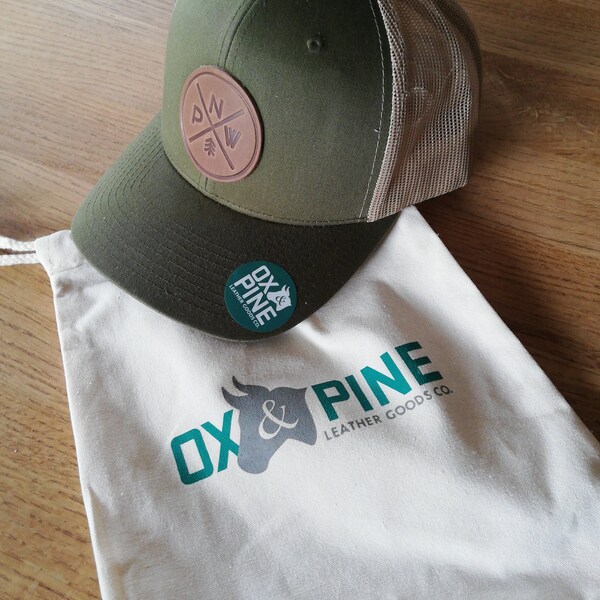 PNW Hat | Leather Patch Trucker Style Hat | Pacific Northwest Apparel ...