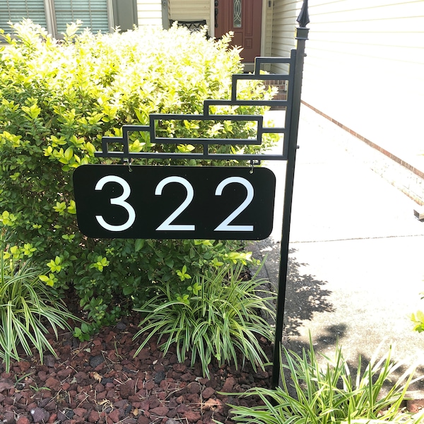 Address America - XL Contemporary Super Reflective Yard Address Sign ...
