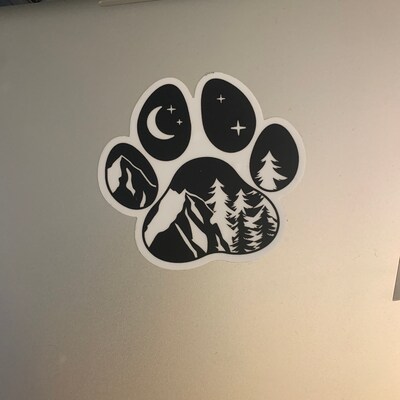 Adventure Dog Paw Sticker Hiking Dog Decal Wanderlust Paw Print ...