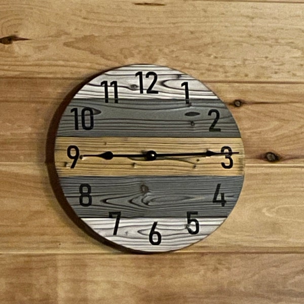 Handmade Wood Wall Clock, 12 to 30, Various Colors, Rustic Clock ...