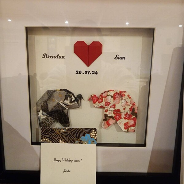 Personalised Origami Bride and Groom 3D Frame Art: Wedding Gift ...