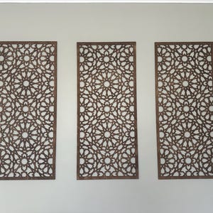 Moroccan Style Wall Panels, Wall Hanging, Wood Home Decor, Lattice ...