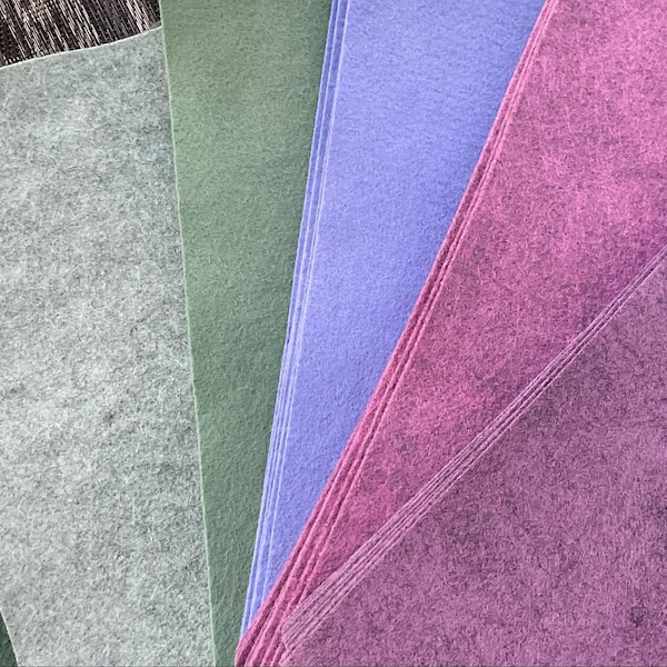 40 Pc Marbled and Heathered Merino Wool Blend Felt Collection ...