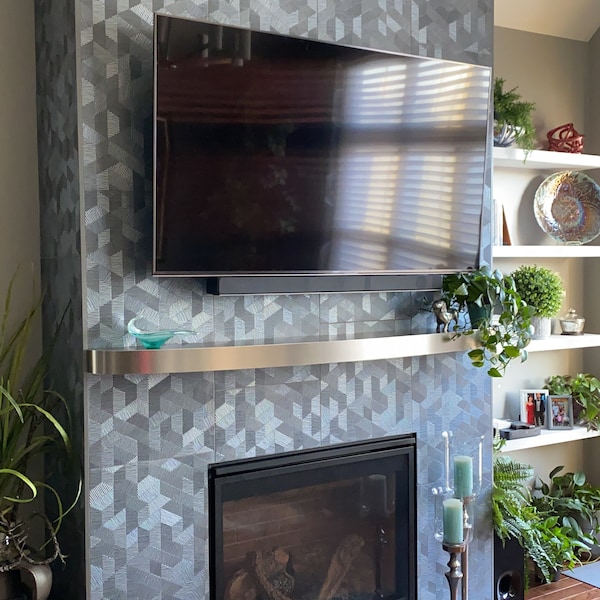 Curved Stainless Steel Floating Shelf: Modern Oval Mantel - Etsy