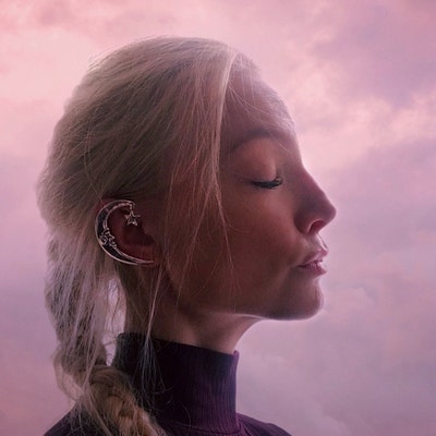 Crescent Moon Ear Wrap Silver Prince Ear Wrap Moon Ear Cuff Celebrity ...