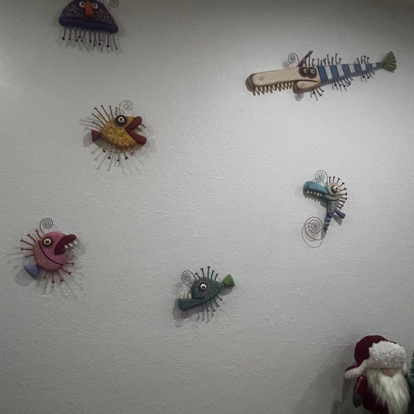 Fred Flounder, Fish Wall Art, Found Object Fish Sculpture, Fish Carving ...