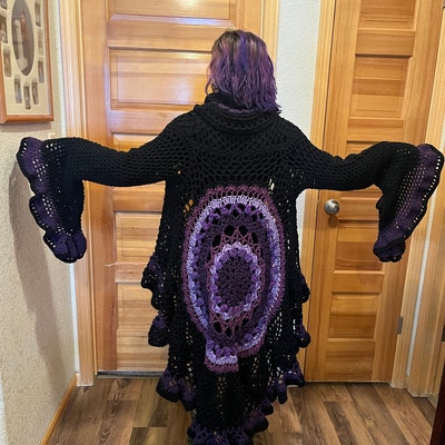 Crochet PATTERN: Lotus Duster / the ORIGINAL Bell Sleeve Lace Mandala ...