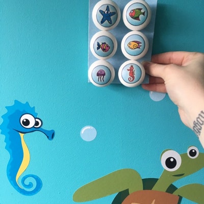 Insect Handles set of 6 Bug Handles Decoupaged Drawer Handles Drawer ...