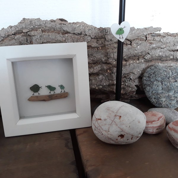 Family Tree, Sea Glass & Sea Pottery Personalised Wall Art - Handmade ...