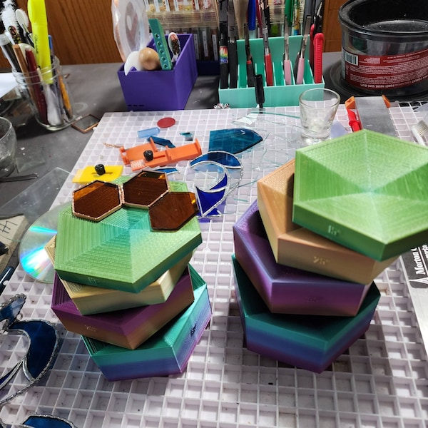 Pentagon Stained Glass Jig Set 15 25 35 45 Degree | Molds for Stained ...