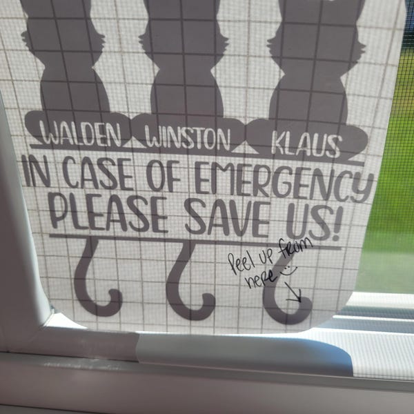 In Case of Emergency Please Save Us, Emergency Pet Rescue Window Decal ...