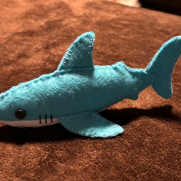 Shark Sewing Pattern Felt, DIY Shark Ornament, Ocean Animal Pattern ...