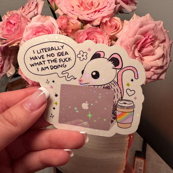 Get This Bread Funny Holographic Glitter Sticker, Funny Girlboss ...