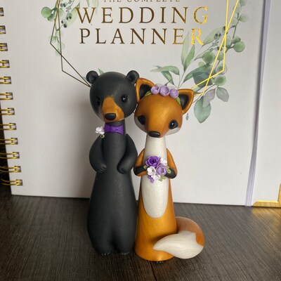 Weasel Wedding Cake Topper Polymer Clay Animal Cake Topper - Etsy