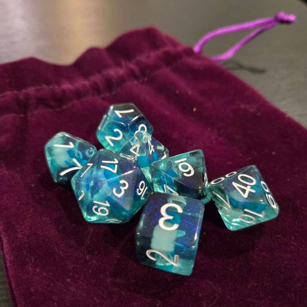 Jellyfish Dnd Dice Set | D20 TTRPG Polyhedral Dice | Jellyfish in Every ...