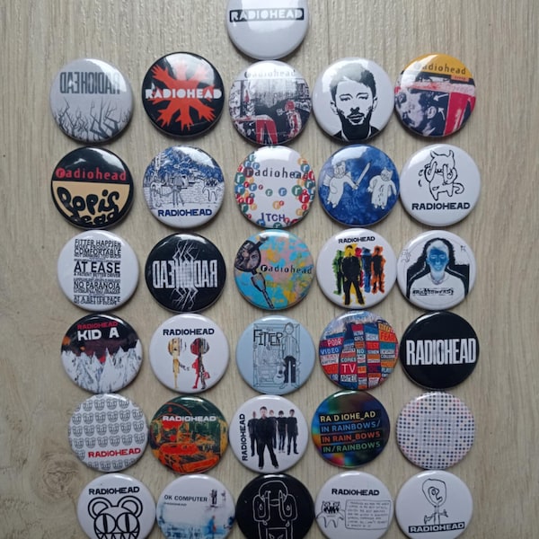 Britpop, Rock, Alt, Gothic Band Badges to Choose From Drop-down Menu ...