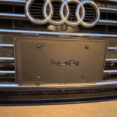 Audi 3D Black Stainless Steel License Plate With Black Caps Included ...