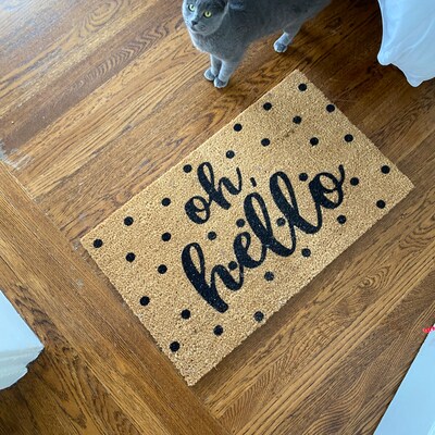 Oh Hello Doormat, Hello Welcome Mat, Housewarming Gift, Cute Doormat ...