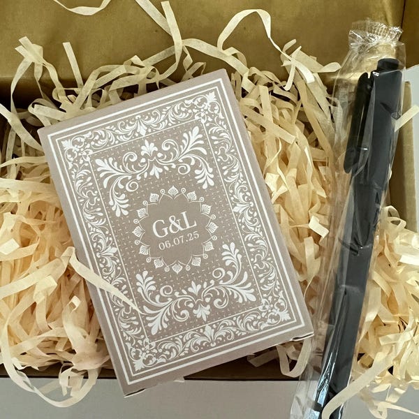 Personalized Guest Book Playing Cards: 28 Colors for Wedding - Etsy