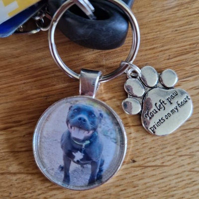 Dog Personalised Photo Keyring You Left Paw Prints on My - Etsy UK