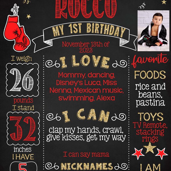 Boxing Birthday Milestone - Boxer Themed Party Poster - Editable ...