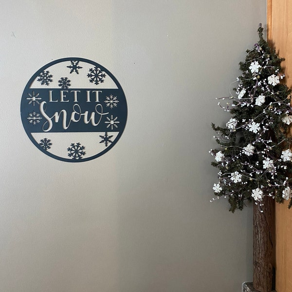Let It Snow Metal Sign, Let It Snow Decoration, Let It Snow for Wall ...