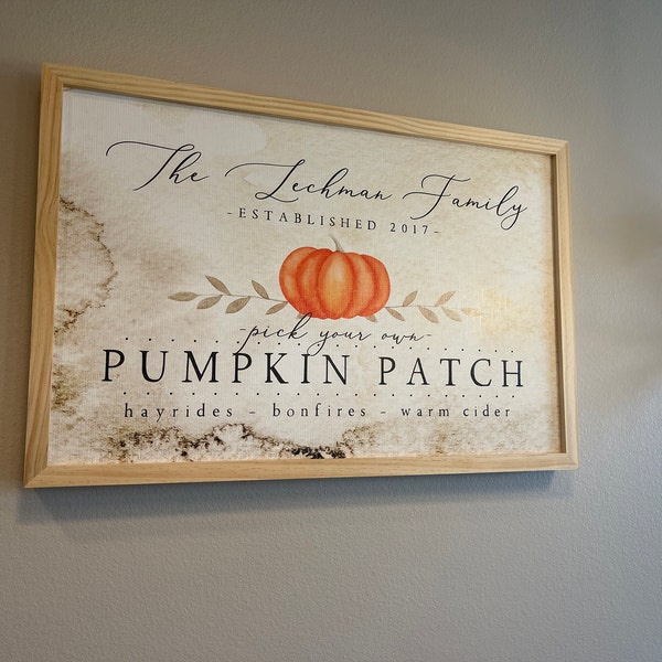 Pumpkin Patch Sign | Personalized Fall Family Farm Pumpkin Sign - Etsy ...