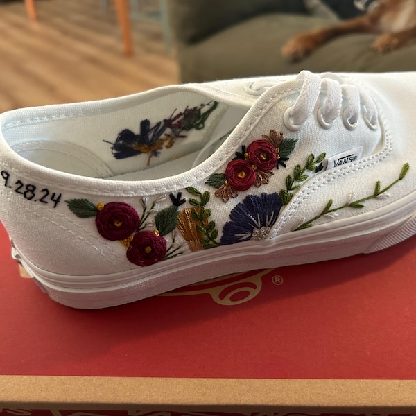 Embroidered Vans Shoes, Custom Hand Embroidery to Order, Personalized ...