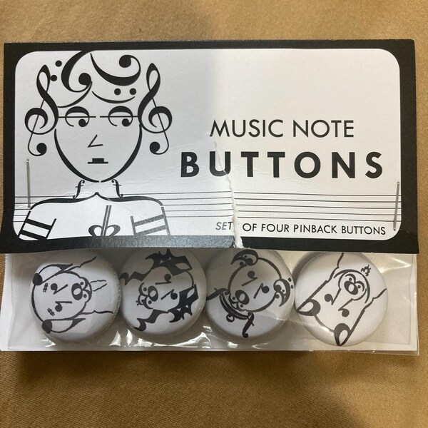 Music Magnets / Set of 4 MUSIC NOTE Magnets or Buttons // DOG Series ...