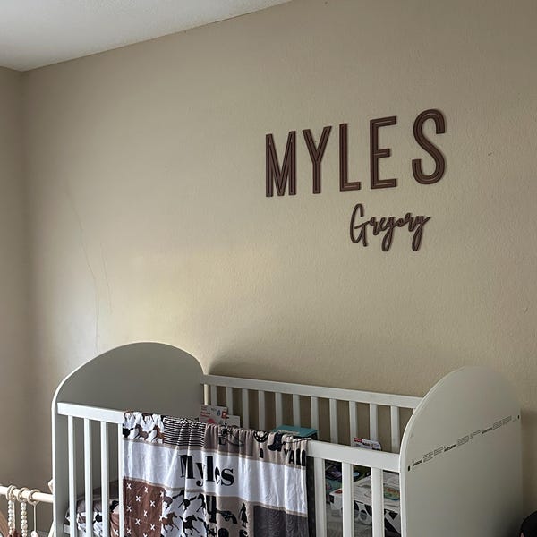 Custom Wood Nursery Name Sign: Personalized Wooden Decor, Nursery Sign ...
