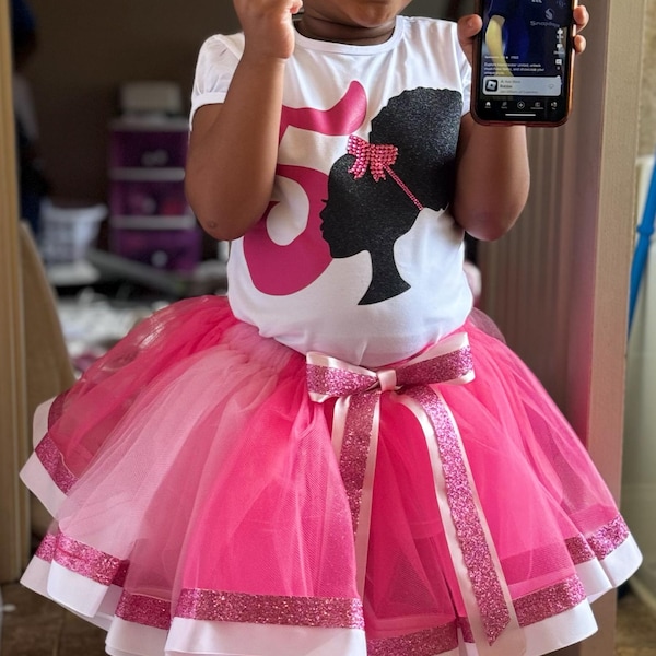 Giraffe Tutu Set, Giraffe Outfit, Kid's Birthday Tutu With Name, Brown ...