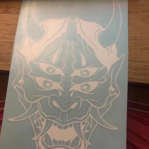 Hannya Mask Japanese Decal Sticker / Drawn by Hand / Window Body ...