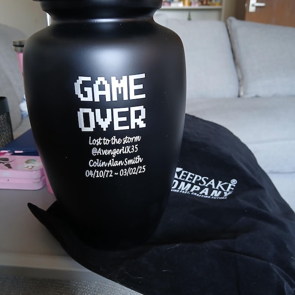 Game Over Cremation Urn for Ashes - Funeral Urn for Human - Urn for ...
