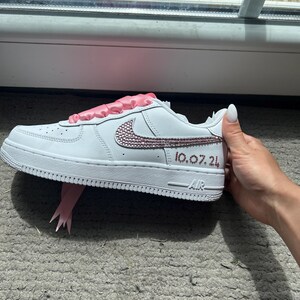 Personalised Air Force 1 White Wedding Sneakers // Blinged Out With ...