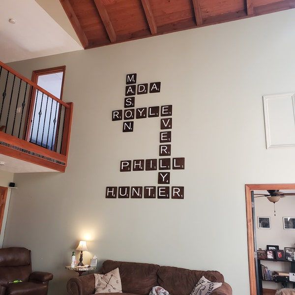Scrabble Tiles 4 In. X 4 In. Wall Decor, Scrabble Tile Wall Decor, Game ...